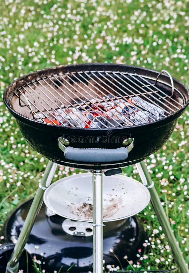 Charcoal Barbecue Grill Ready for Cooking Meat Stock Image - Image of ...