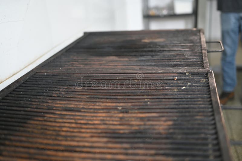 Charcoal Barbecue Lit Wood with Fire for Roasts Stock Image - Image of ...