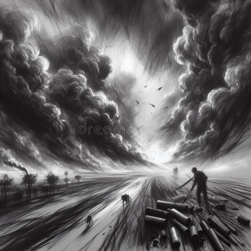 Charcoal Drawing a Dramatic and Bold Drawing Produced with Ha Stock ...