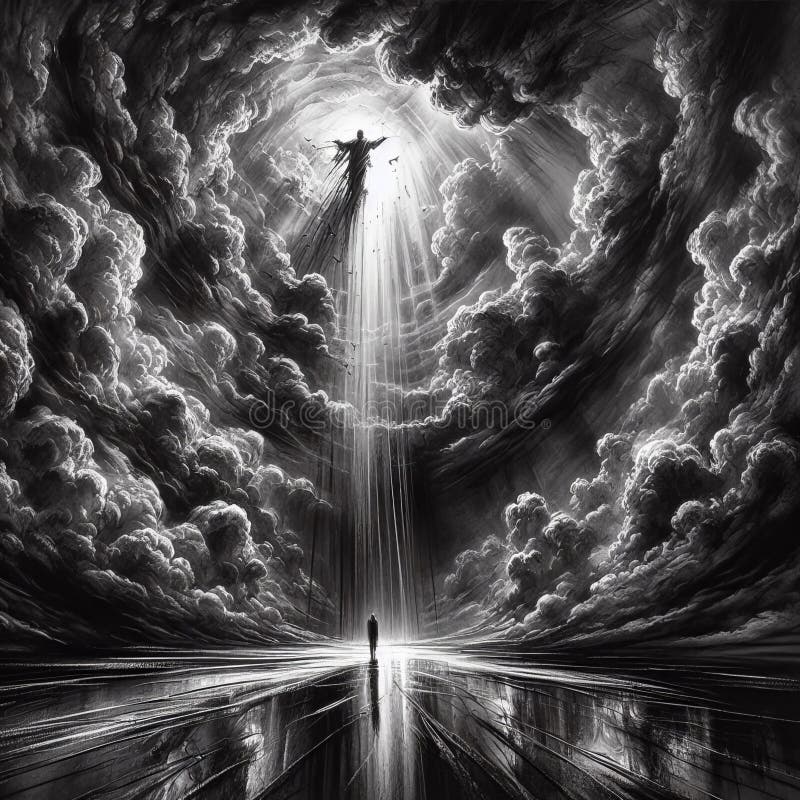 Charcoal Drawing a Dramatic and Expressive Artwork Crafted it Stock ...