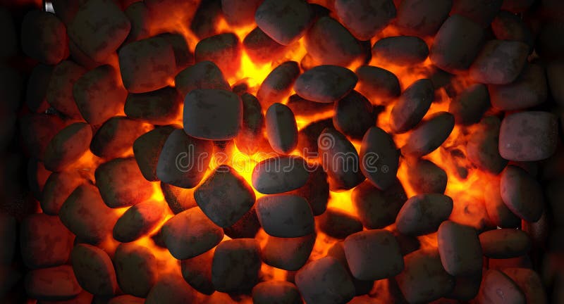 Charcoal Fire Burning stock illustration. Illustration of cropped ...