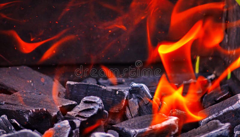 Charcoal fire stock image. Image of abstract, fiery, fire - 92081733
