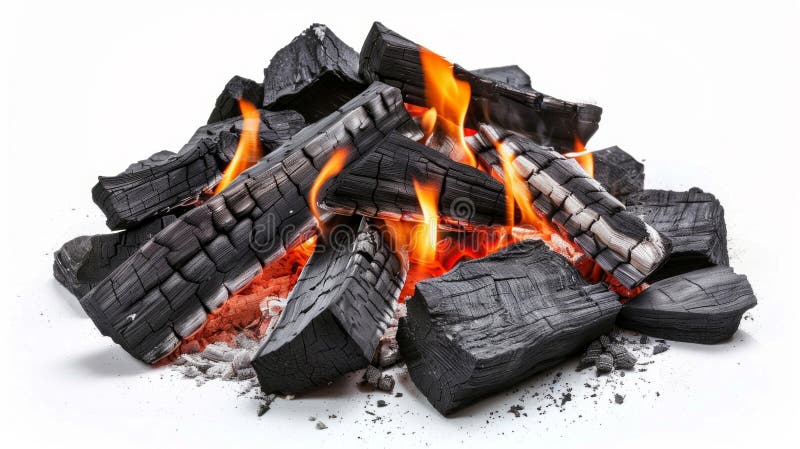 Charcoal and Flames in a Barbecue Grill. Generative Ai Stock Photo ...