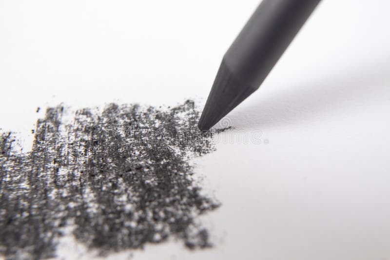 Charcoal or Graphite Sharp Pen Crayon Strokes on White Paper, Soft ...