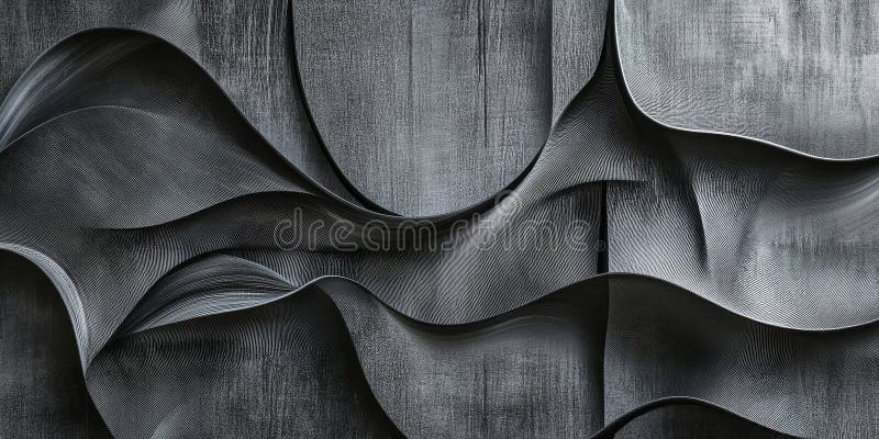 Charcoal Gray Textures Wallpaper with Smooth Silk Wave Patterns. a Bold ...