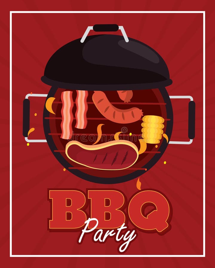 Charcoal Grill Top BBQ. Vector Stock Vector - Illustration of graphic ...