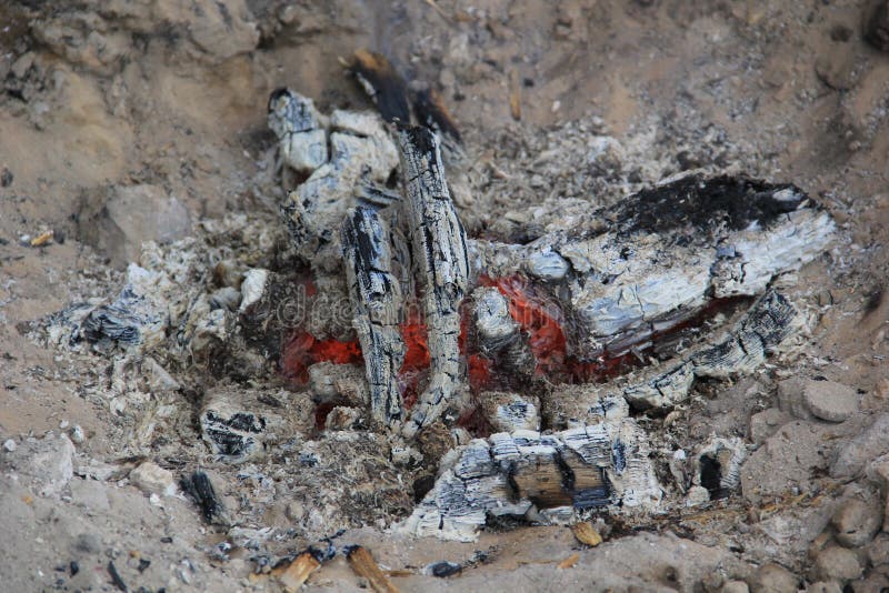 Charcoal on the ground stock image. Image of sand, charcoal - 268729853