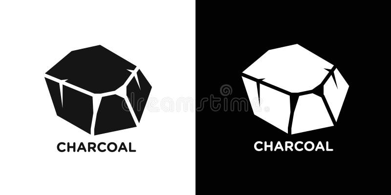 Charcoal Icon Flat Vector Set Outline Stock Vector - Illustration of ...