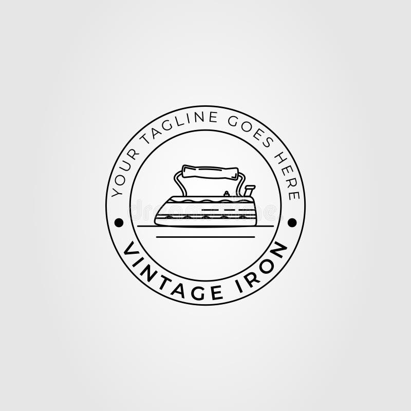 Charcoal Iron or Vintage Ironing Logo Vector Illustration Design Stock ...