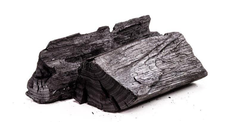 Charcoal on Isolated White Background, Coal Stones in High Resolution ...