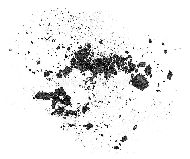 Charcoal Particles and Fragments Isolated on White Background, Top View ...