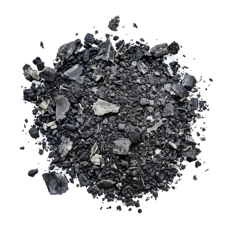Charcoal Pieces on Transparent Background Stock Photo - Image of ...