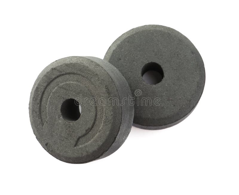 Charcoal Rings for Hookah on White Background, Top View Stock Image ...