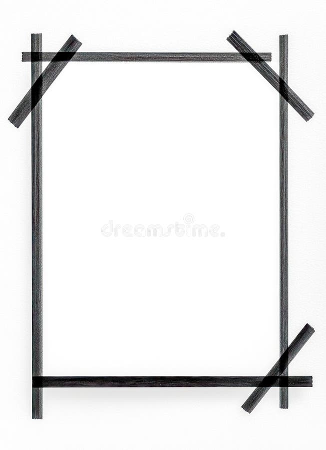 Charcoal Sticks Forming a Border on White Background Stock Photo ...