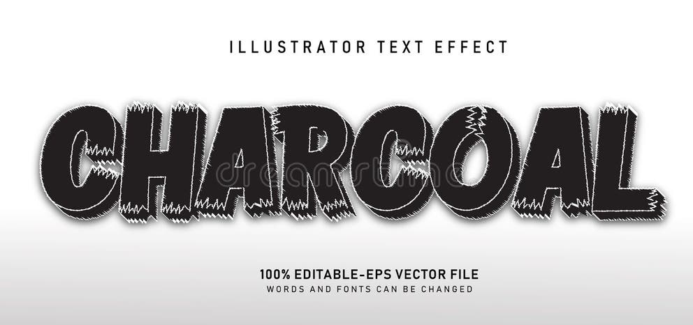 Charcoal Text Effect Design Stock Illustrations – 130 Charcoal Text ...