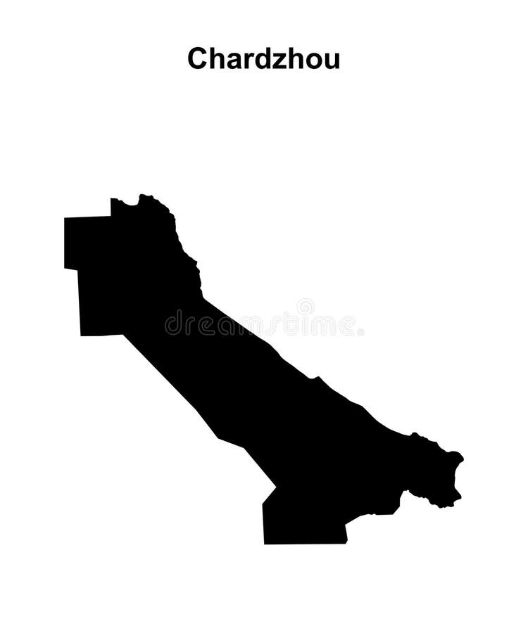 Chardzhou outline map stock vector. Illustration of silhouette - 360661124