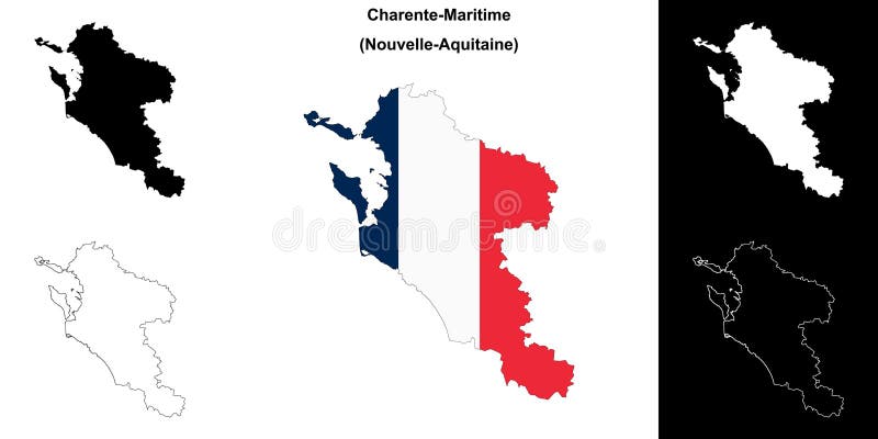 Charente-Maritime Outline Map Stock Vector - Illustration of isolated ...