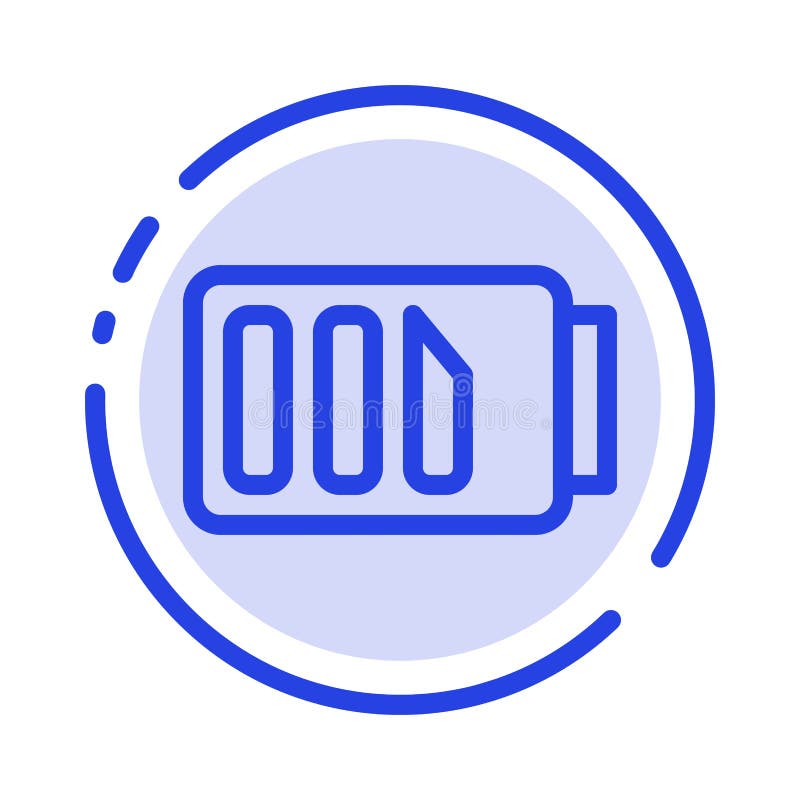 Charge, Battery, Electricity, Simple Blue Dotted Line Line Icon Stock ...