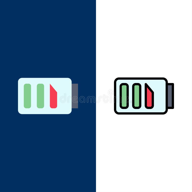 Charge, Battery, Electricity, Simple Icons. Flat and Line Filled Icon ...