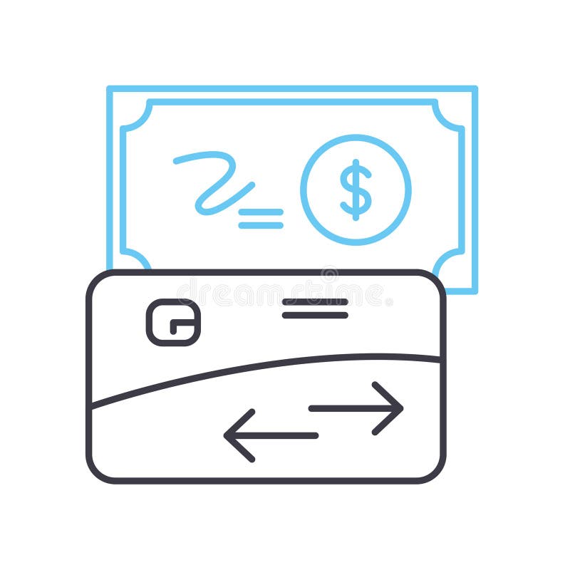 Charge Card Line Icon, Outline Symbol, Vector Illustration, Concept ... Charge Card Line Icon, Outline Symbol, Vector Illustration, Concept ...