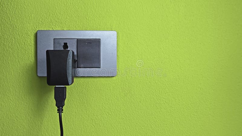 Charge Electricity from the Wall Socket Stock Image - Image of switch ...