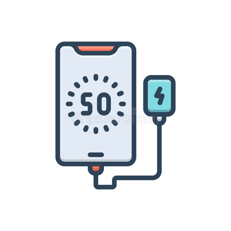 Color Illustration Icon for Charge, Phone and Plug Stock Illustration ...