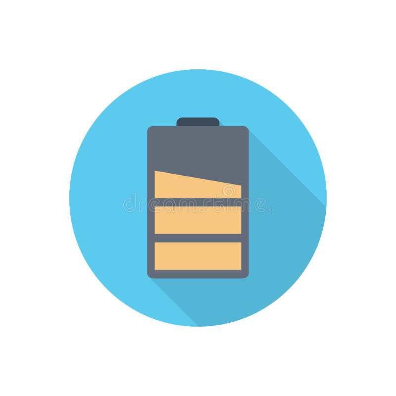 Charge Vector Flat Color Icon Stock Vector - Illustration of battery ...