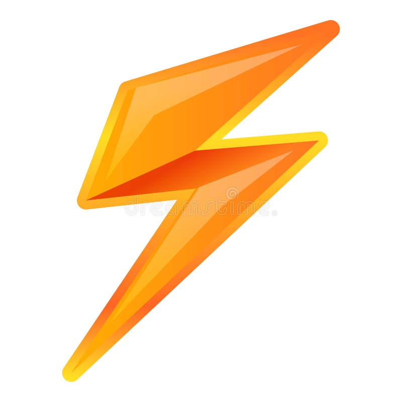 Fast Lighting Bolt Icon, Cartoon Style Stock Vector - Illustration of ...