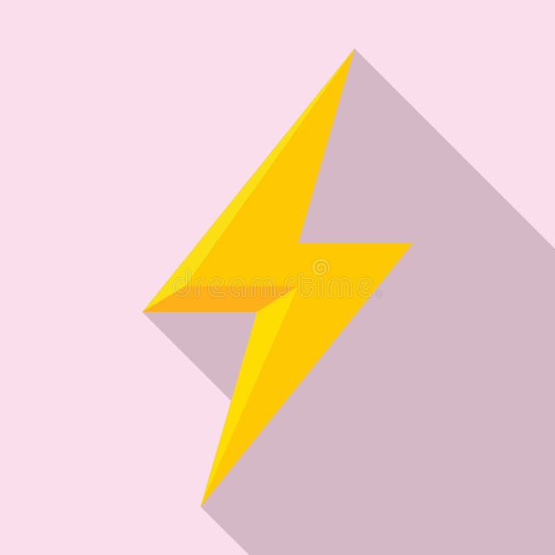 Charge Lightning Bolt Icon, Flat Style Stock Vector - Illustration of ...