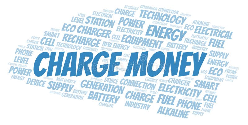 Charge Money Typography Word Cloud Create with the Text only. Stock ...