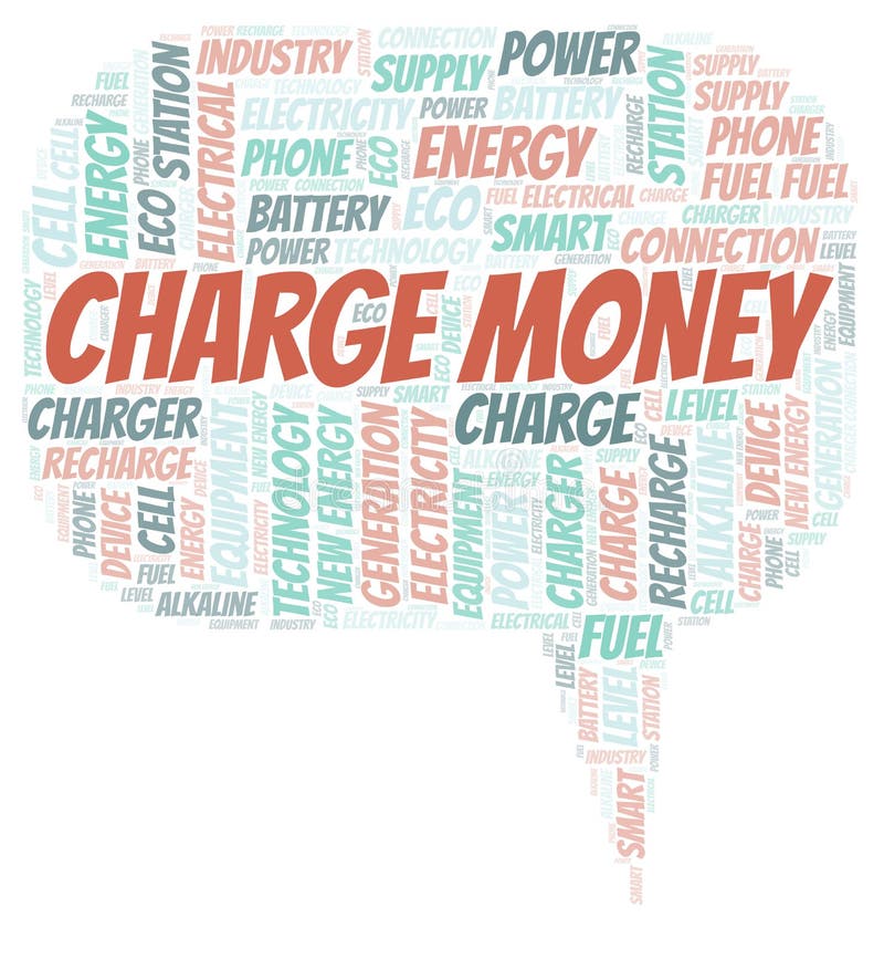 Charge Money Typography Word Cloud Create with the Text only. Stock ...