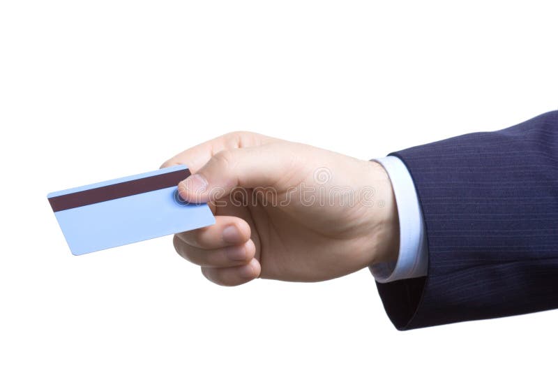 Closeup of Hand Holding and Giving Credit Card for Payment Stock Image ...