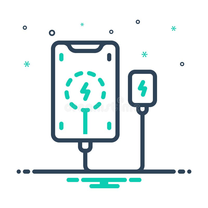Mix Icon for Charge Phone, Inductive and Battery Stock Illustration ...