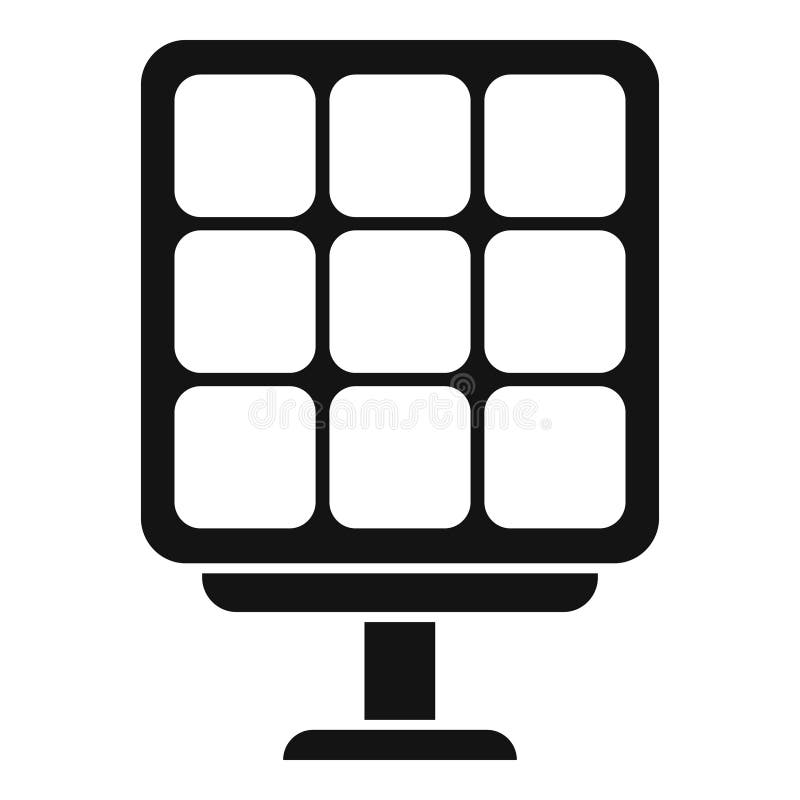 Charge Solar Panel Icon Simple Vector. Roof Grid Stock Vector ...