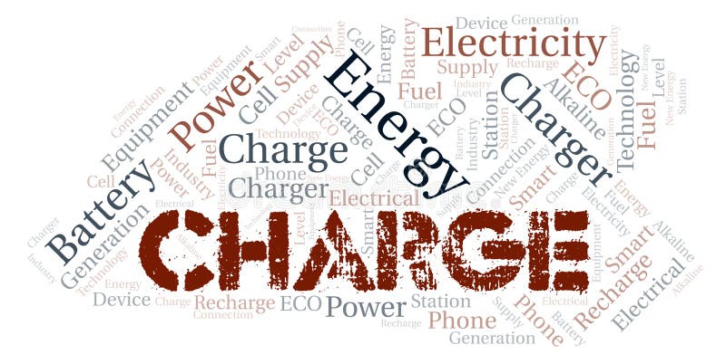 Charge Typography Word Cloud Create with the Text only. Stock ...