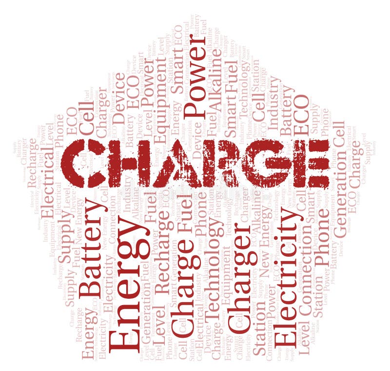 Charge Typography Word Cloud Create with the Text only. Stock ...