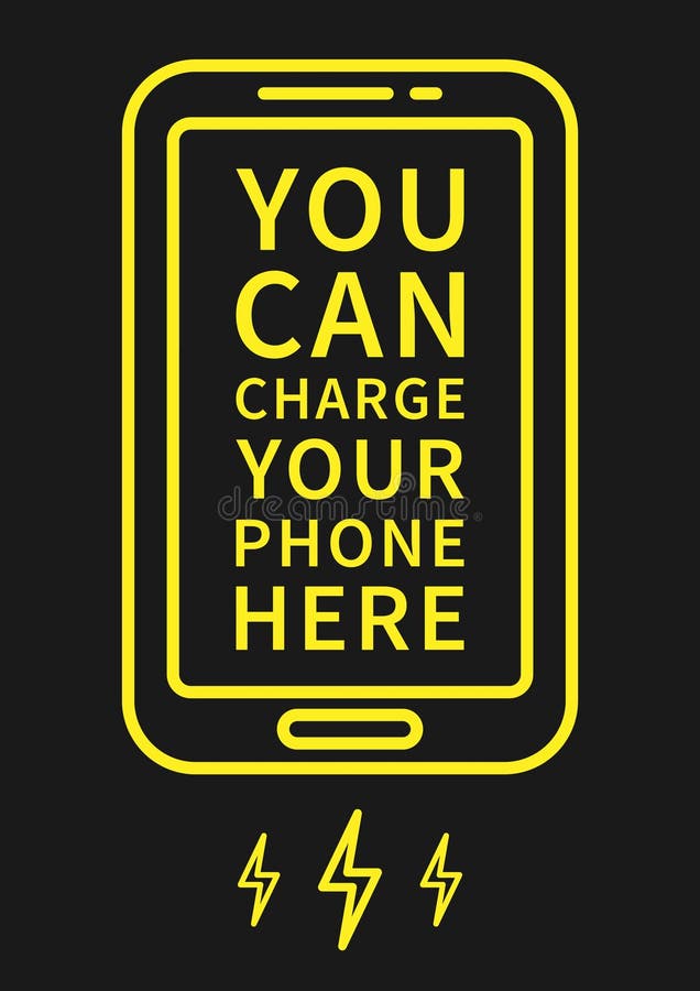 Charge Your Phone Here Vector Illustration Stock Vector - Illustration ...
