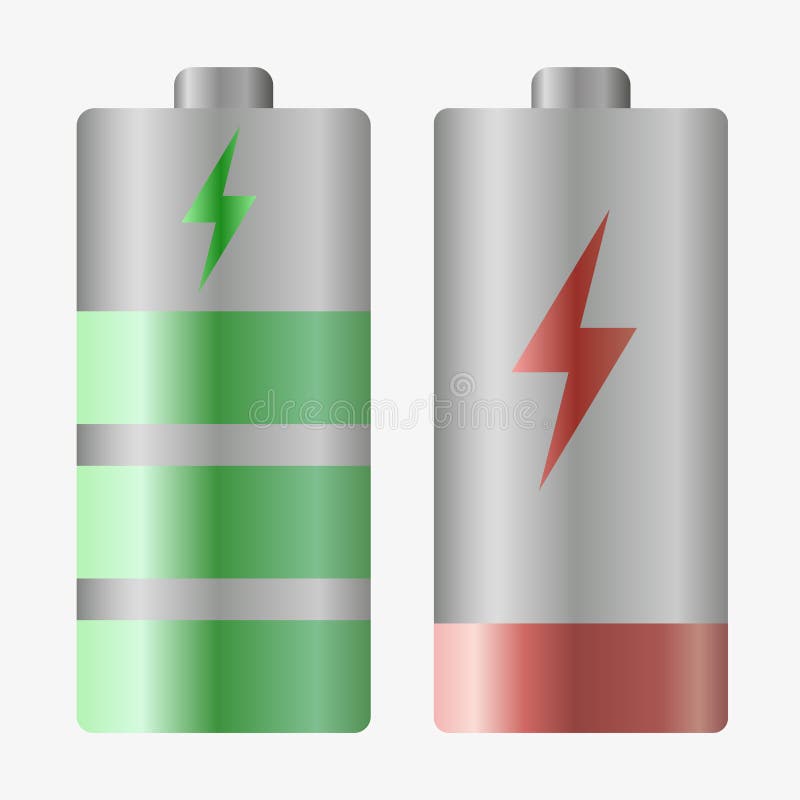Charged and Discharged Abstraction. Battery Charge Stock Illustration ...