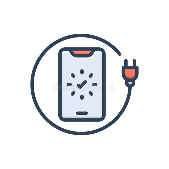 Color Illustration Icon for Charged, Charge and Device Stock ...