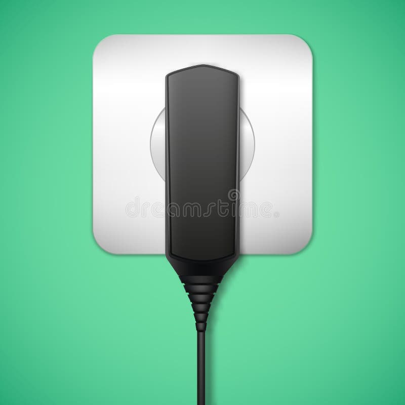 Charger into an Electrical Outlet. Stock Vector - Illustration of ...
