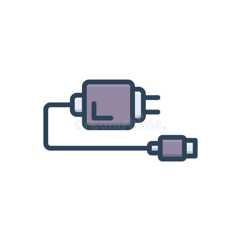 Color Illustration Icon for Charger, Adapter and Charge Stock ...