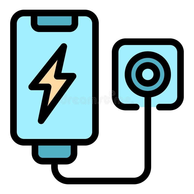 Charger Icon Color Outline Vector Stock Vector - Illustration of ...