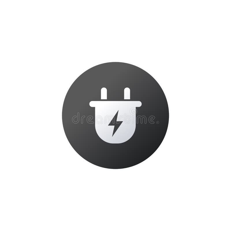 Charger Wall Plug and Lightning Charging Icon in Circle. Charger Sign ...