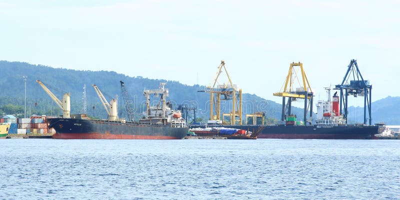 Chargeurs De Port Dans Bitung Image stock éditorial - Image du ...