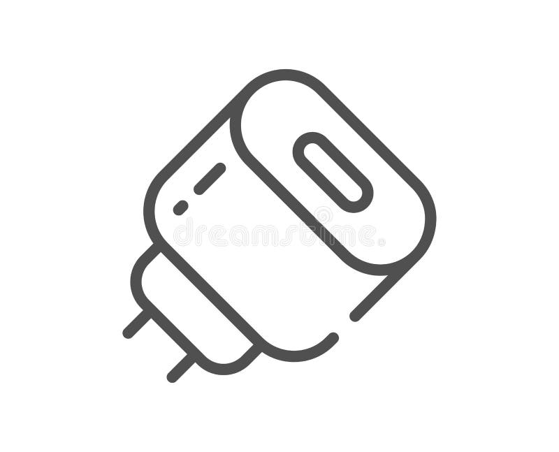 Charging Adapter Line Icon. Mobile Accessories Sign. Vector Stock ...