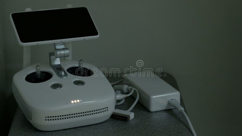 Monitor and Control Panel Drone. Charging the Batteries and the ...