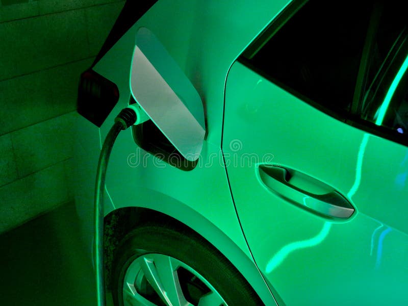 Charging Batteries in Car Can Be a Problem in the Cold and Snow. Stock ...