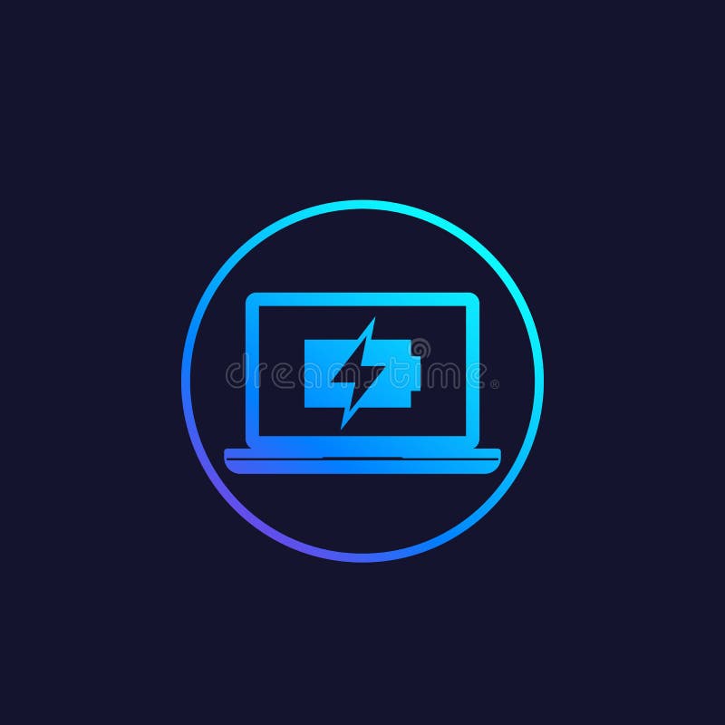 Charging Battery on Computer Screen Vector Icon Stock Vector ...