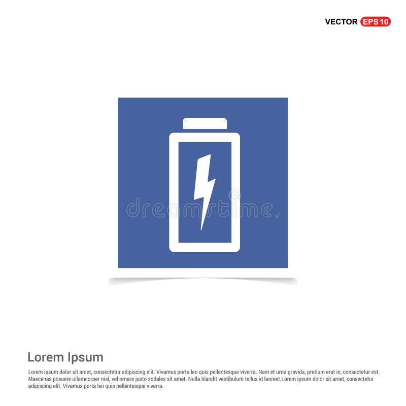 Charging Battery Icon . Battery Icon - Blue Photo Frame Stock Vector ...