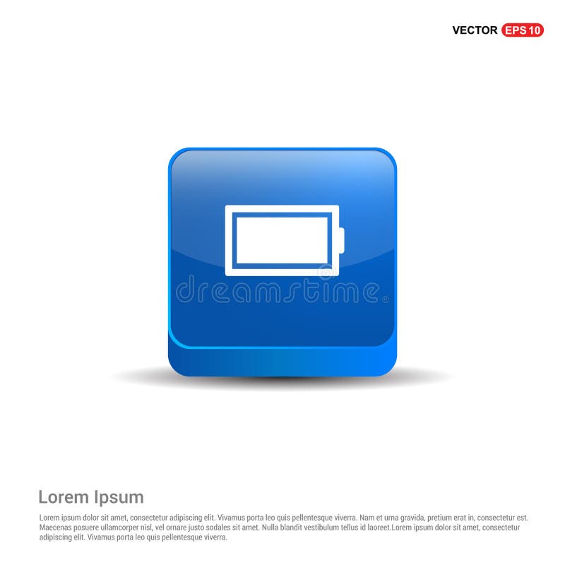 Charging Battery Icon . Battery Icon - 3d Blue Button Stock Vector ...